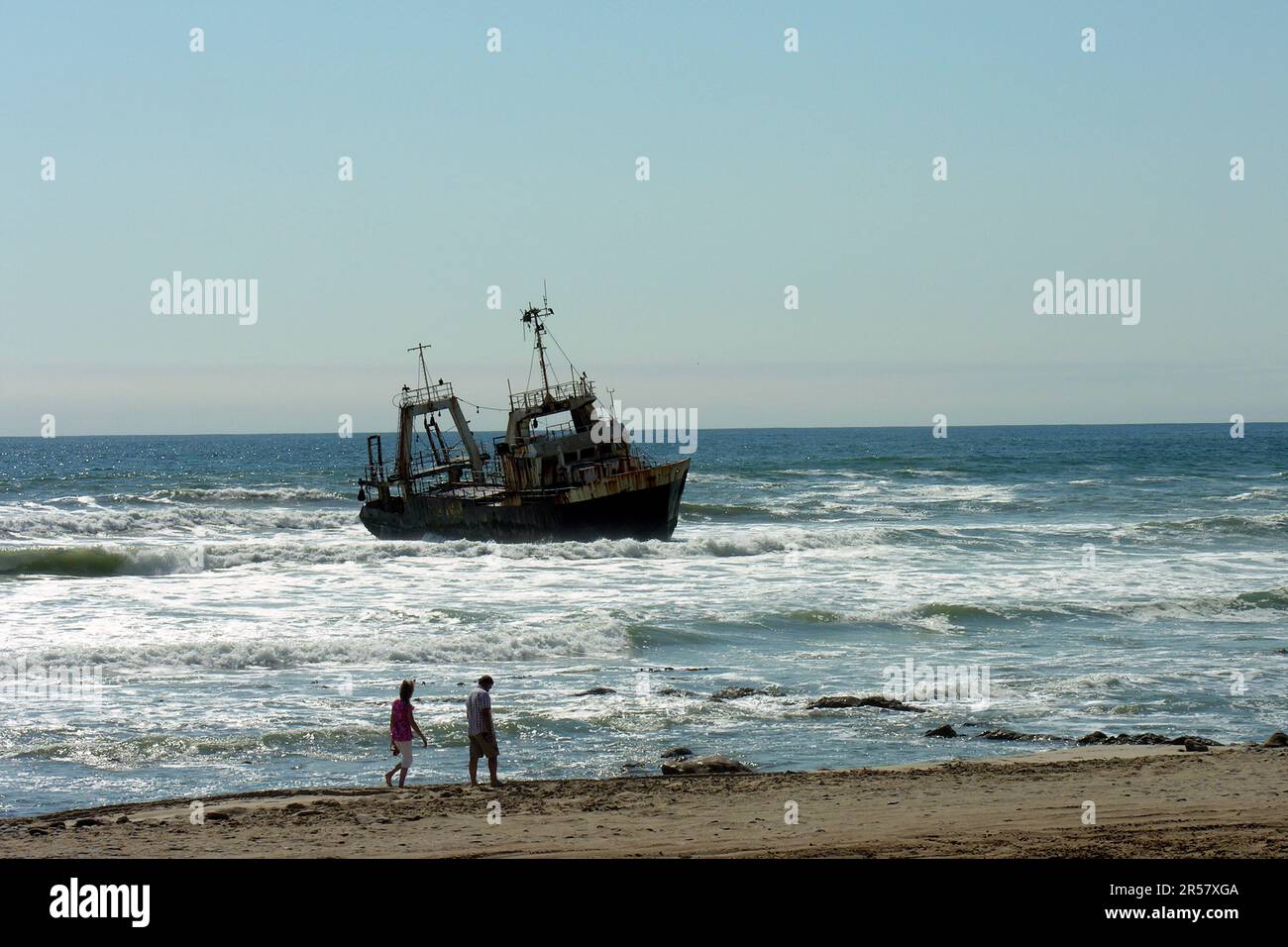 Ship aground. Atlantic ocean. Namibia Stock Photo - Alamy