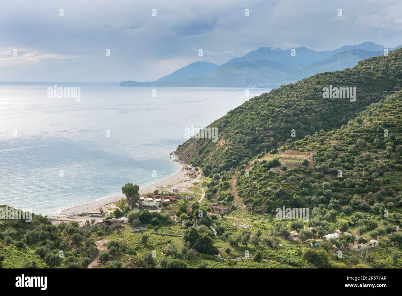Albania. Balkan Peninsula. Adriatic coast between Vlore and Sarande ...
