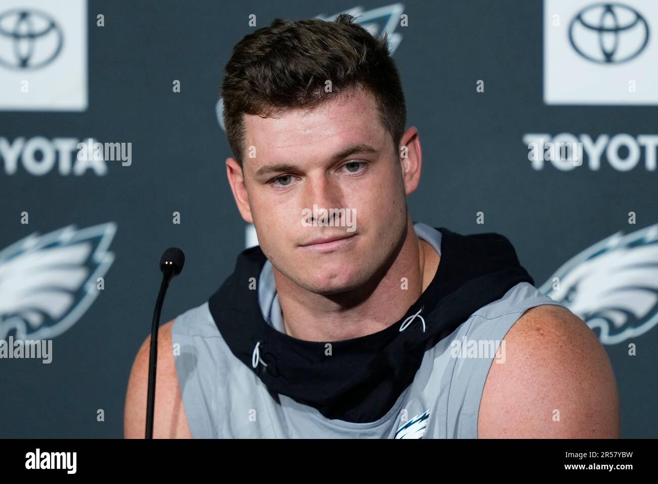 Philadelphia Eagles' Reed Blankenship speaks with members of the media ...