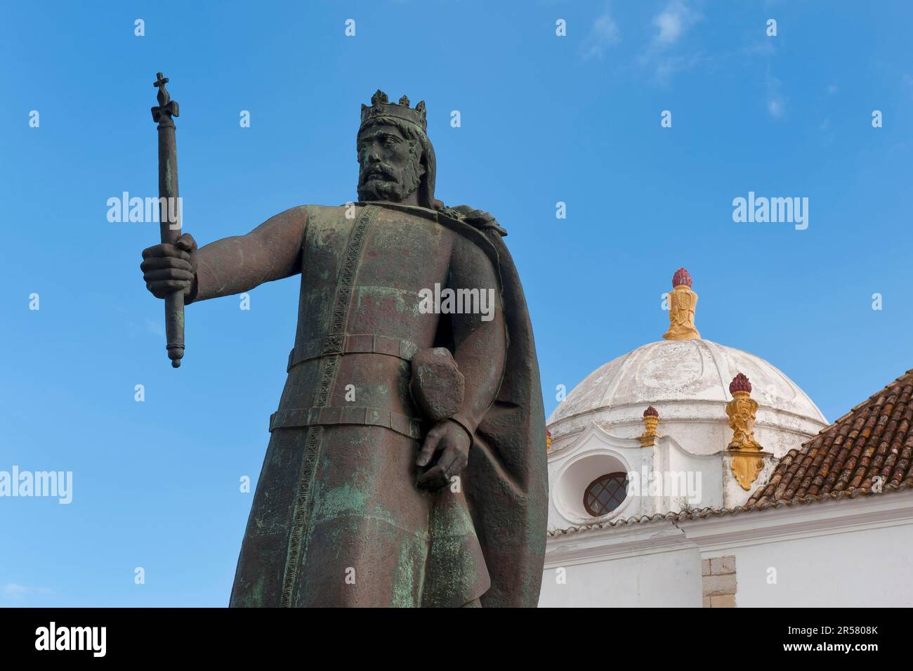 Statue of King Alfonso III, Largo da Se, Algarve, Portugal Stock Photo ...