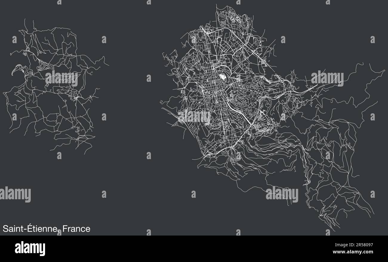 Map of saint etienne Stock Vector Images - Alamy