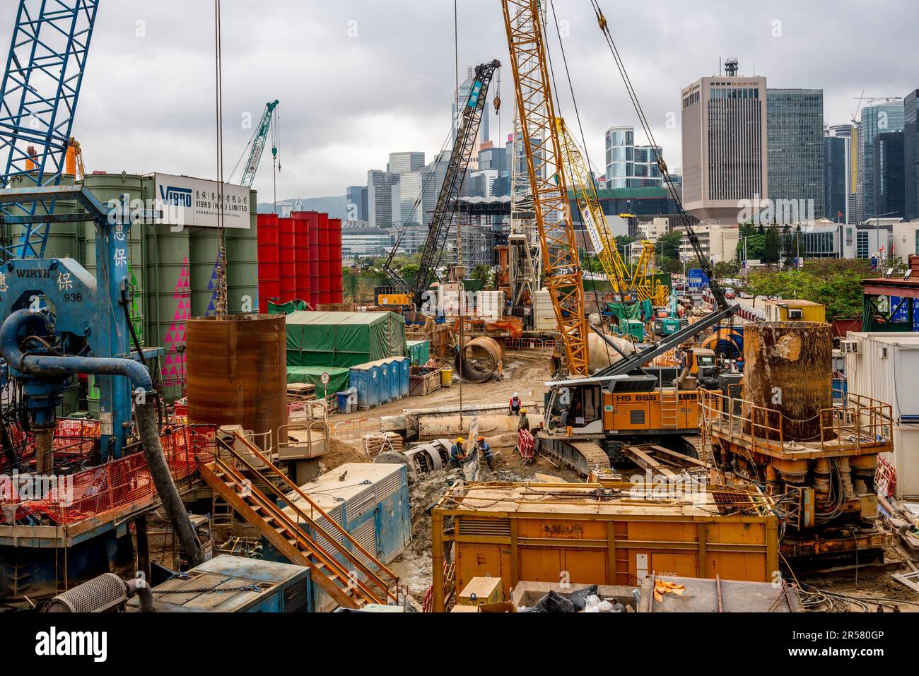 A Construction Site (Building Site), Hong Kong Island, Hong Kong, China ...