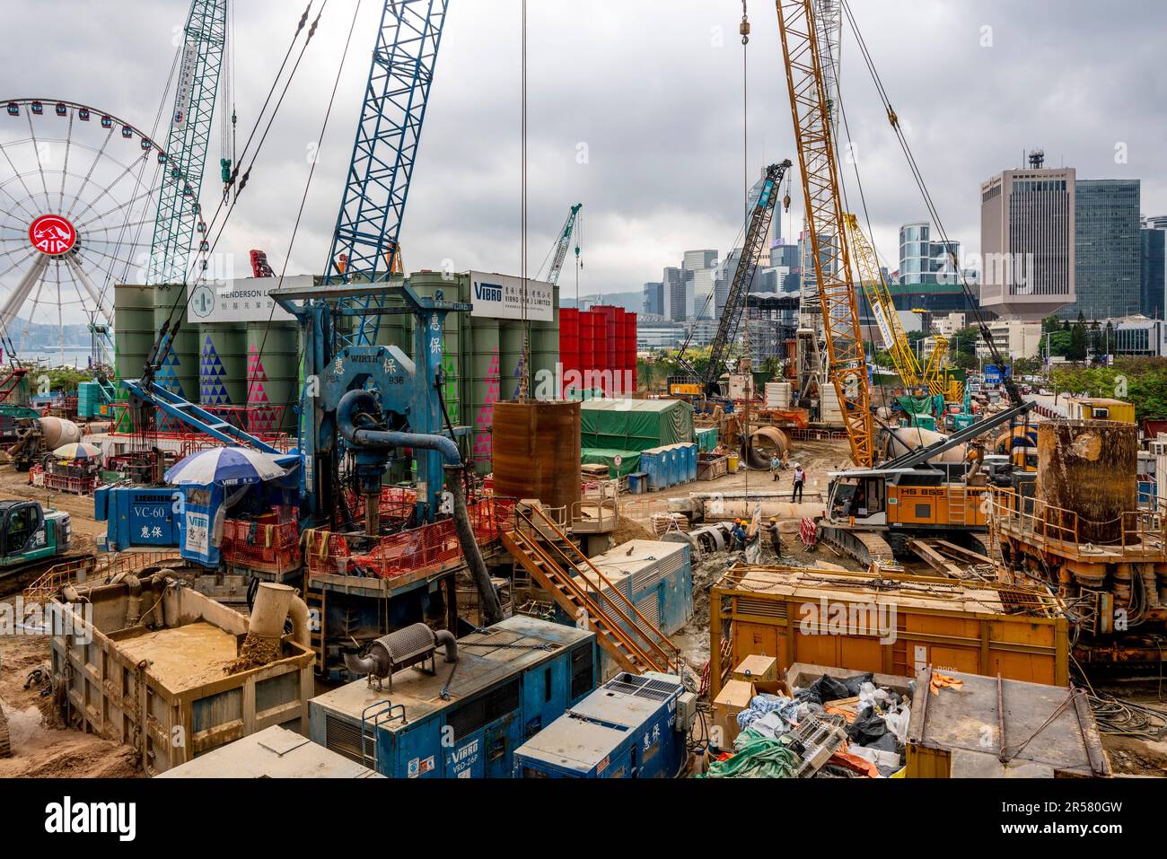 A Construction Site (Building Site), Hong Kong Island, Hong Kong, China ...