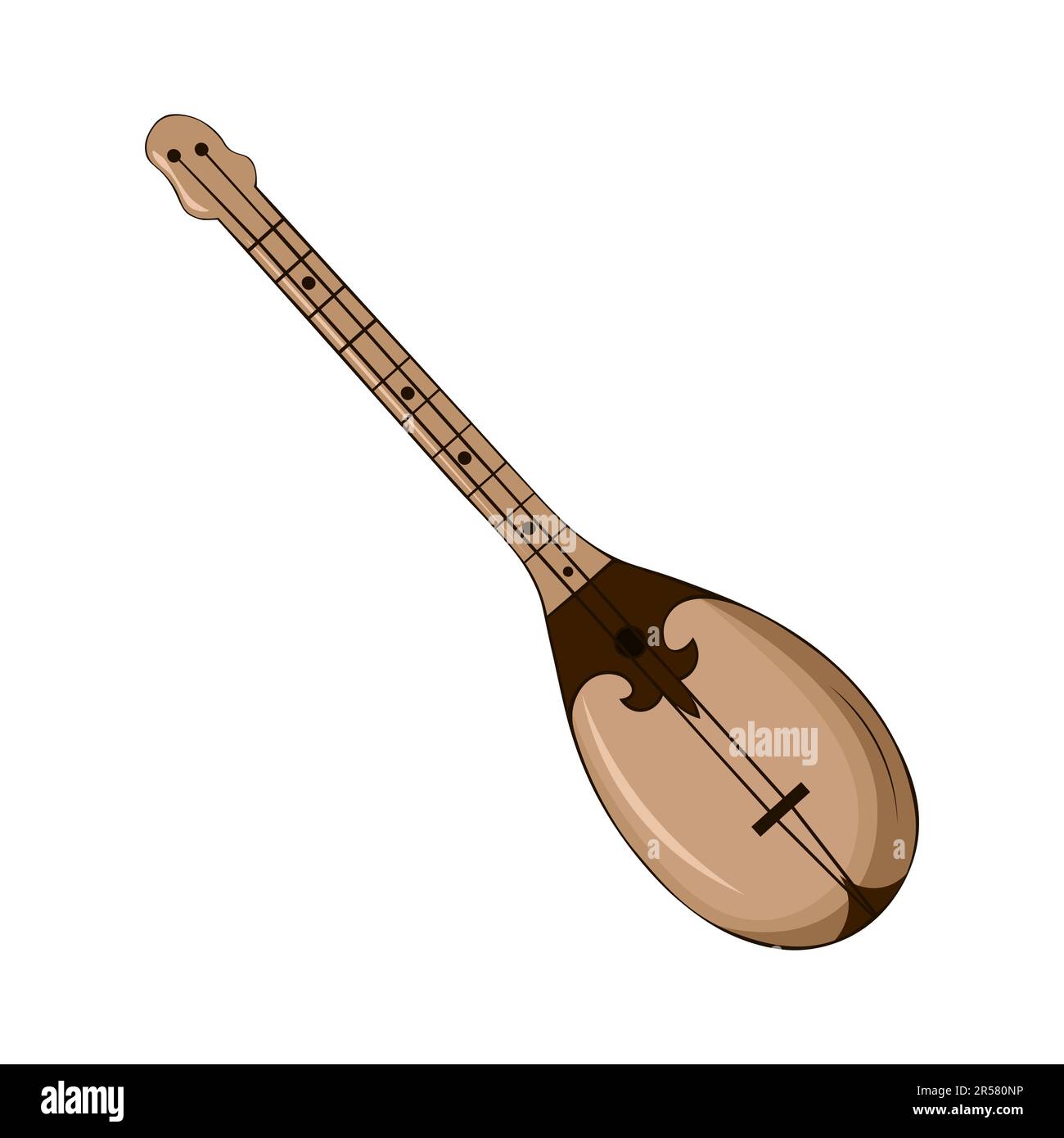 Dombyra Kazakh traditional folk musiacal instrument. Vector ...