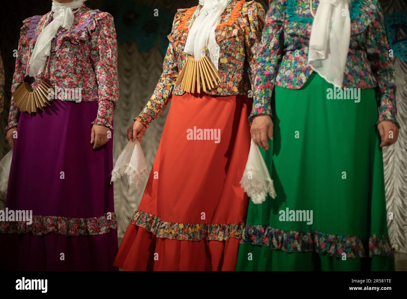 Russian folk costume. Folk clothes. Folklore ensemble. Performance in ...