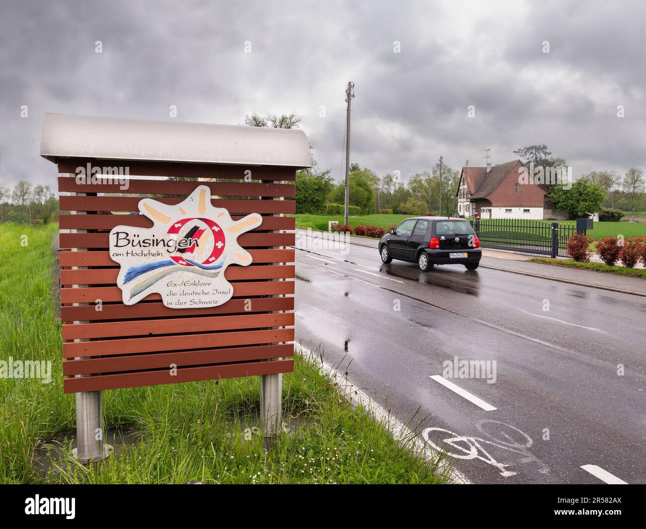 Busingen am Hochrhein, Germany - May 1, 2023: The municipality of ...