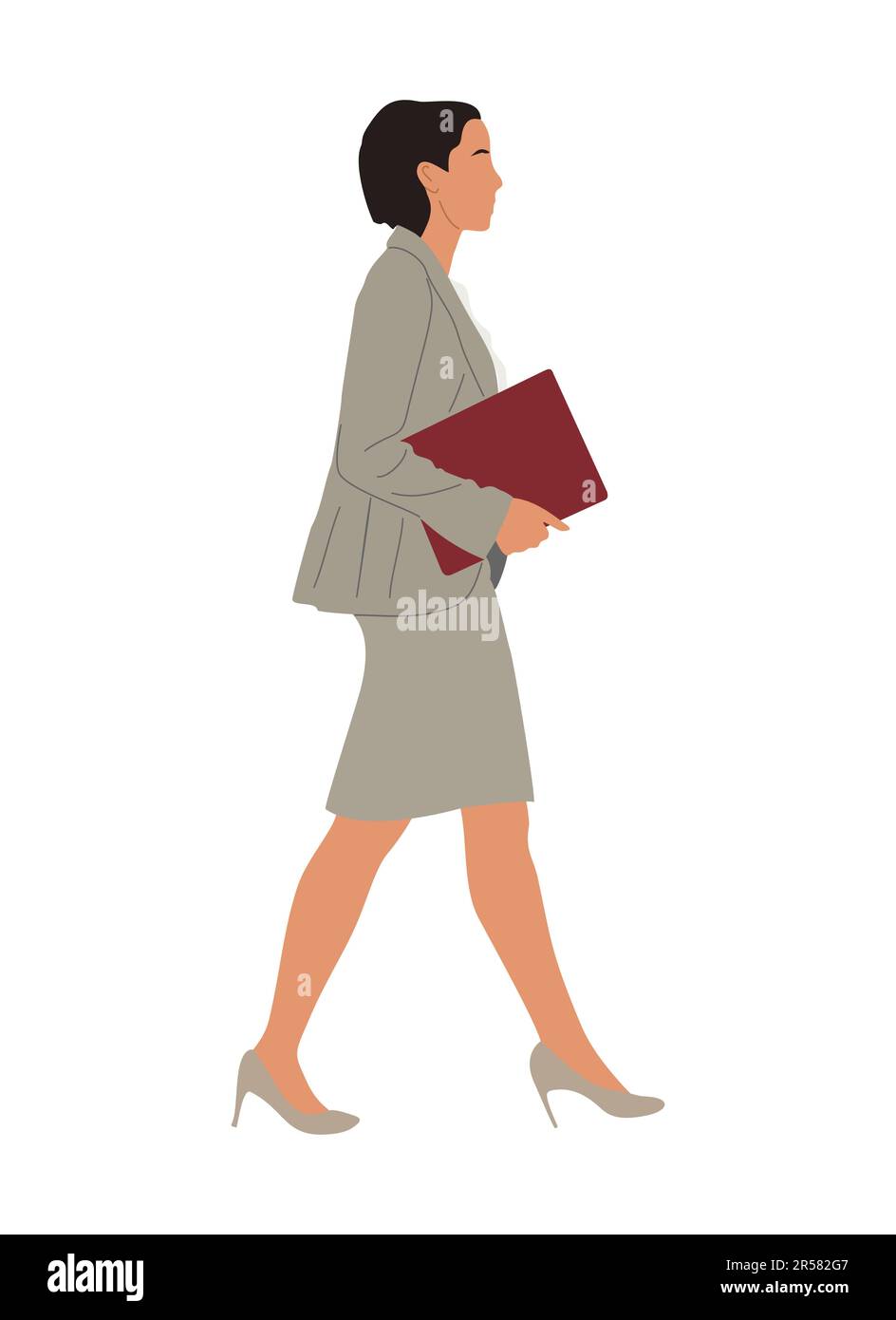 Business woman walking. Modern pretty woman vector Stock Vector Image ...