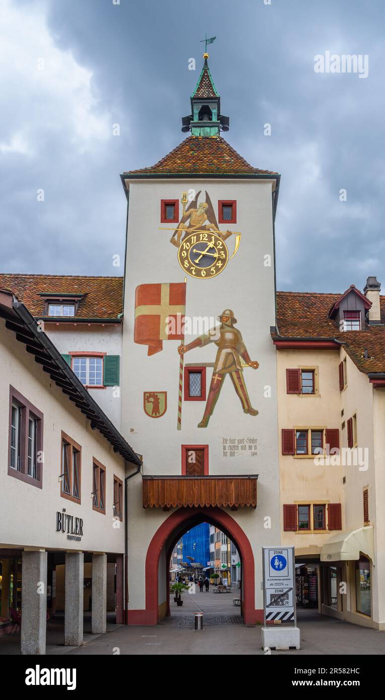 Liestal, Switzerland - Mai 10, 2023: Town gate of the medieval town of ...