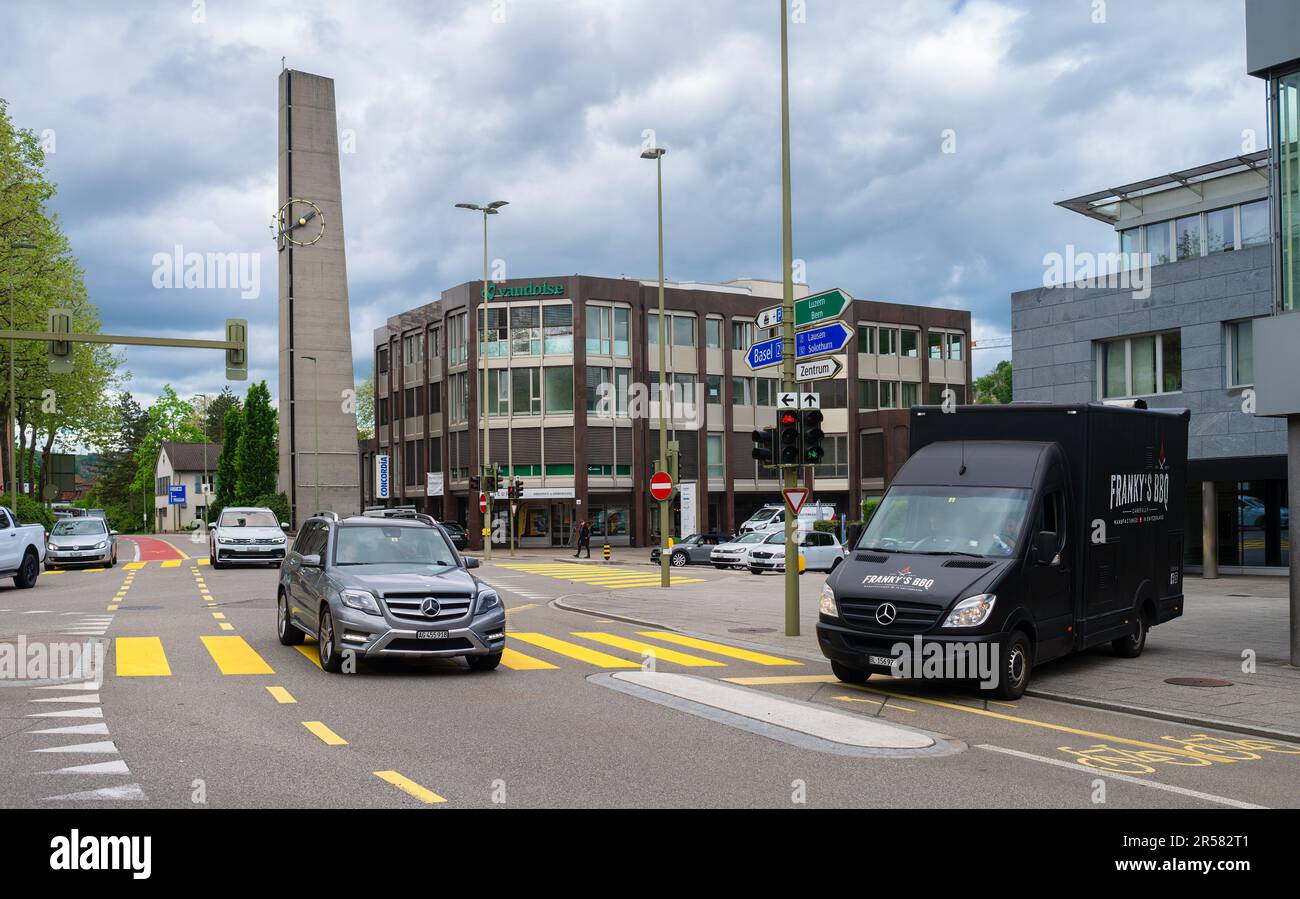 Liestal, Switzerland - May 10, 2023: Street and urban life in Liestal ...
