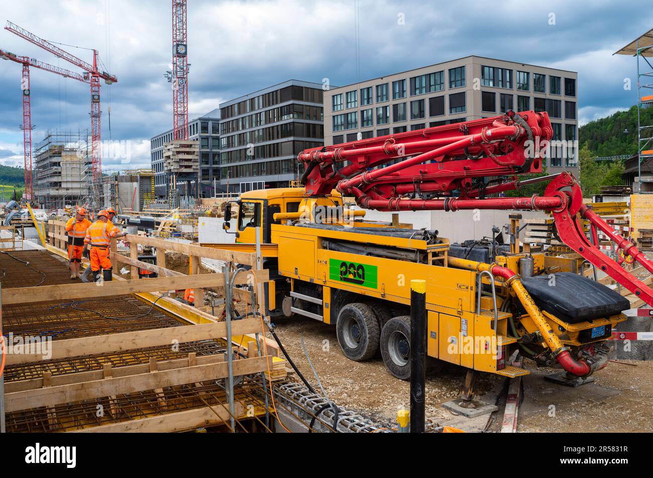 Liestal, Switzerland - May 10, 2023: Construction site at the railway ...