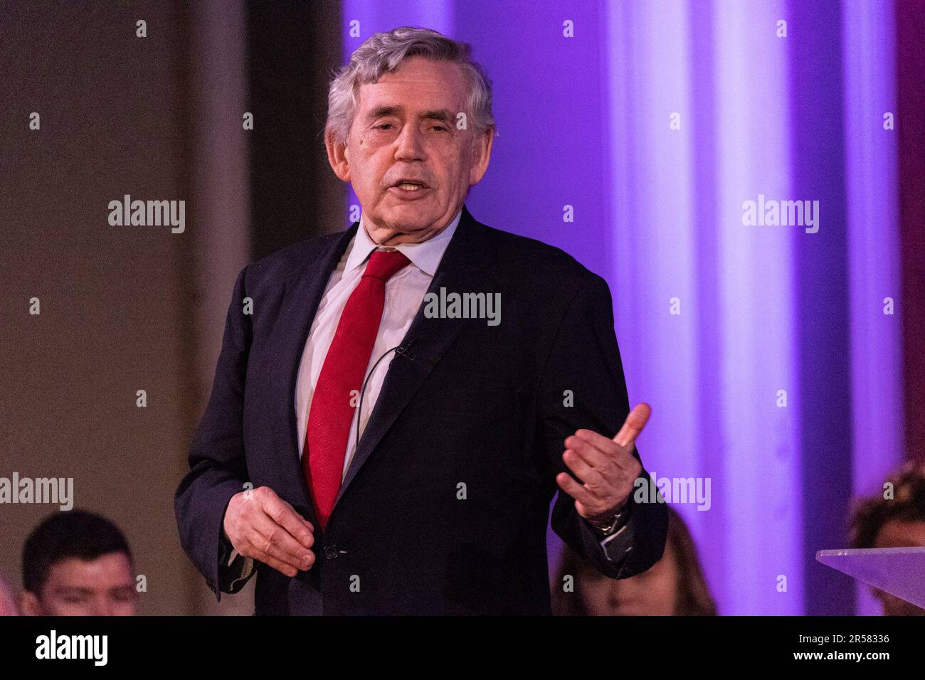 Edinburgh, United Kingdom. 01 June, 2023 Pictured: Rt. Hon Gordon Brown speaking at the rally ...
