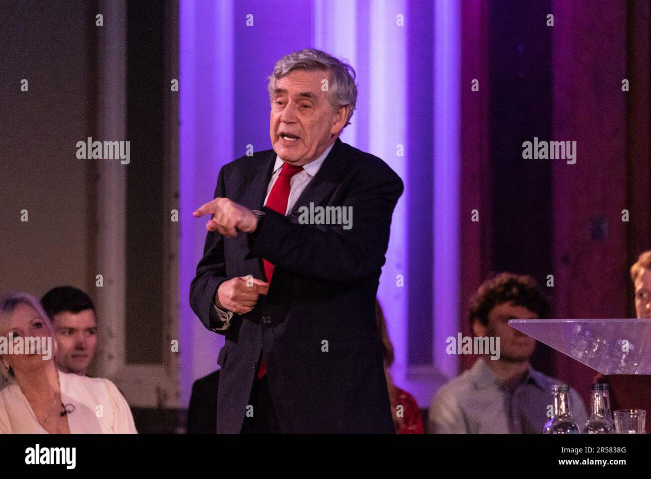 Edinburgh, United Kingdom. 01 June, 2023 Pictured: Rt. Hon Gordon Brown speaking at the rally ...
