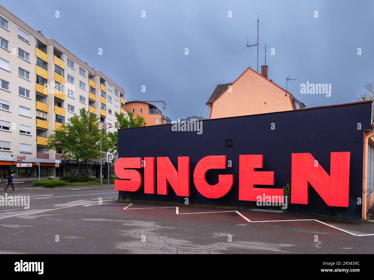 Singen, Germany - May 1, 2023: Letter installation of Harald F. Muller ...