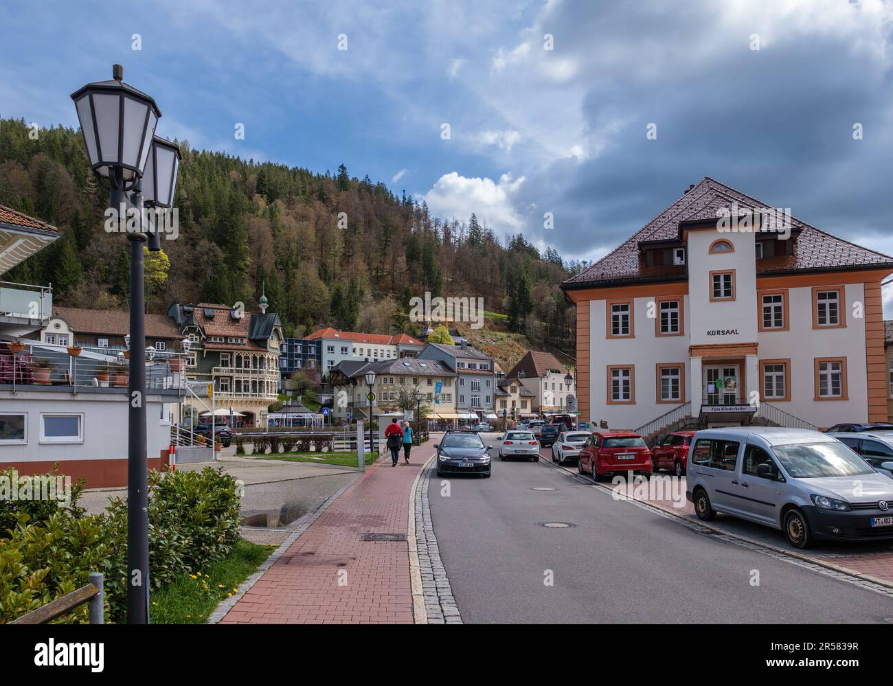 St.Blasien, Germany - April 29, 2023: Urban life and old architecture ...