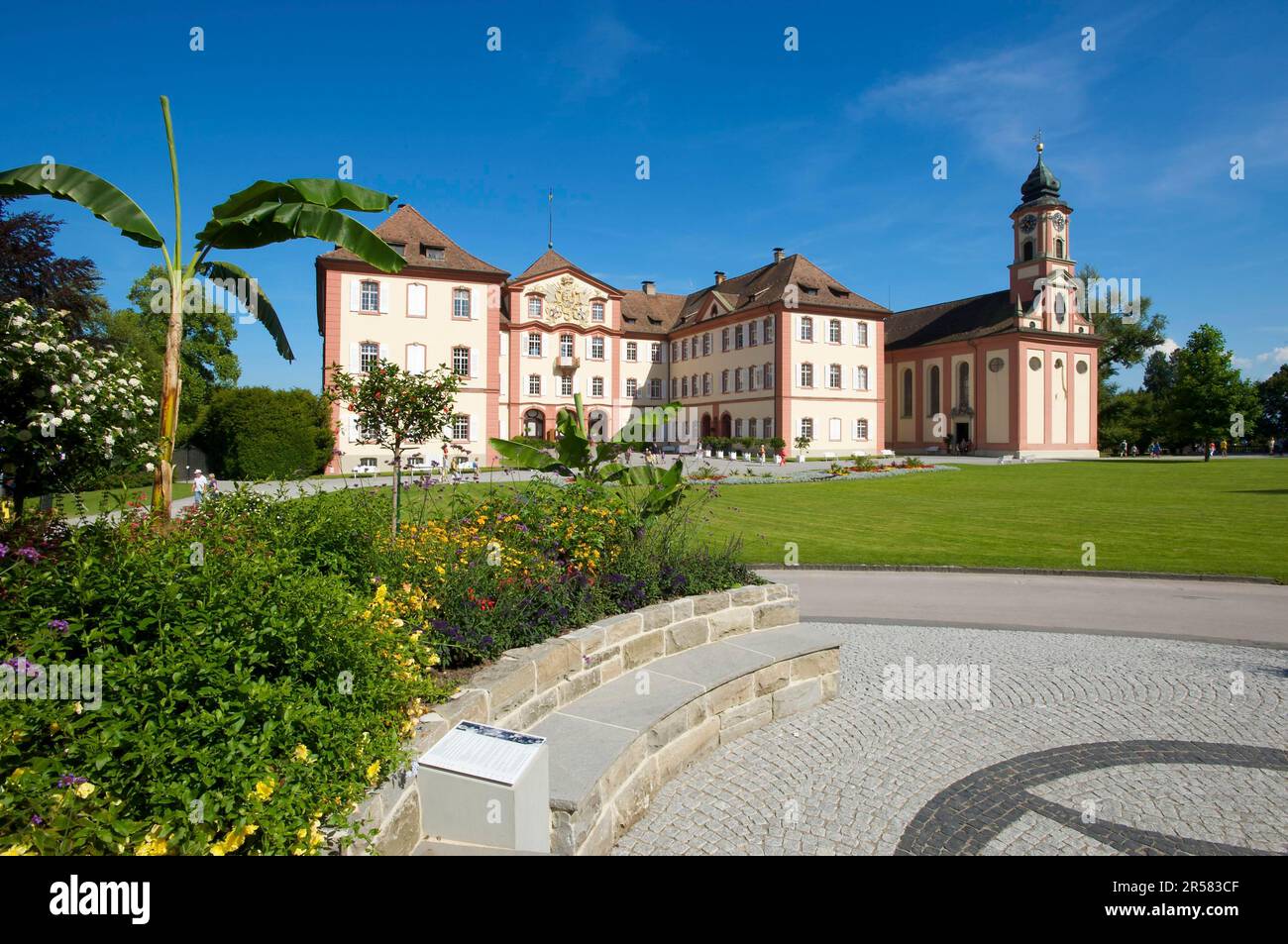 Mainau Castle and Castle Church on the Isle of Flowers, Lake Constance ...