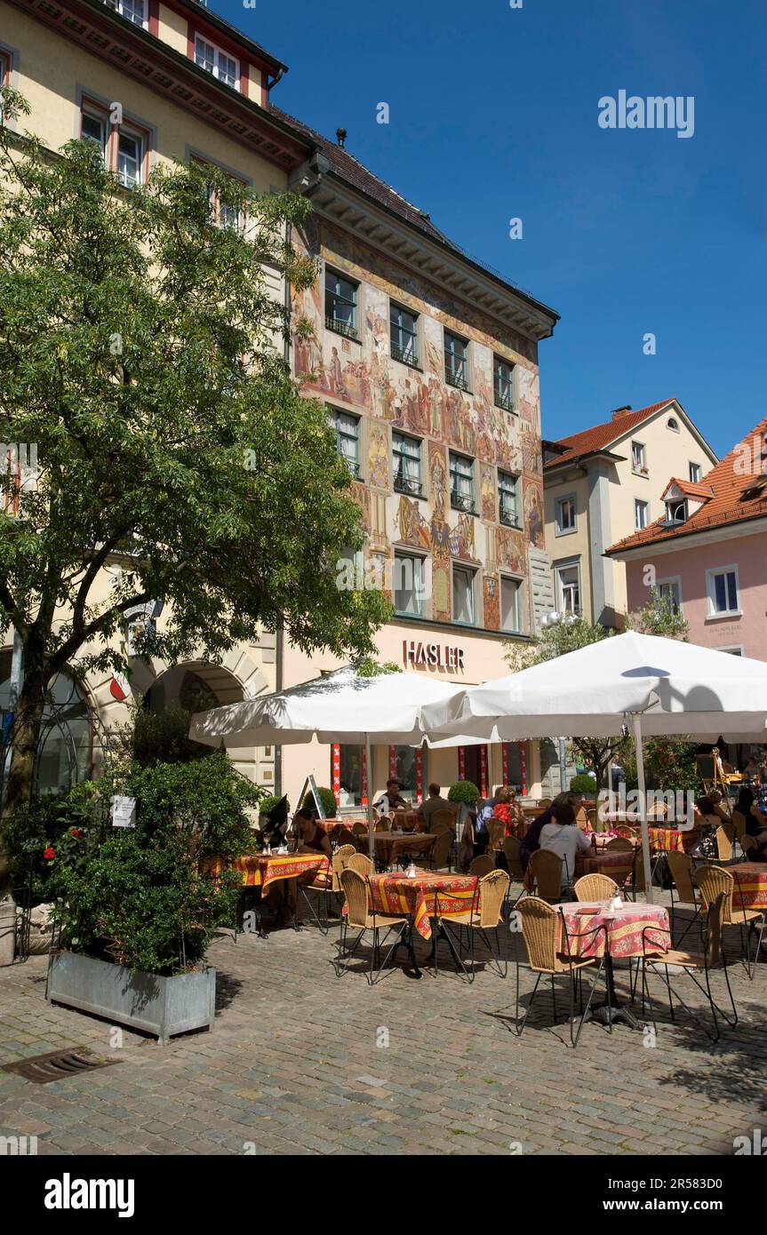 Street cafe in Constance, Lake Constance, Baden-Wuerttemberg, Germany ...