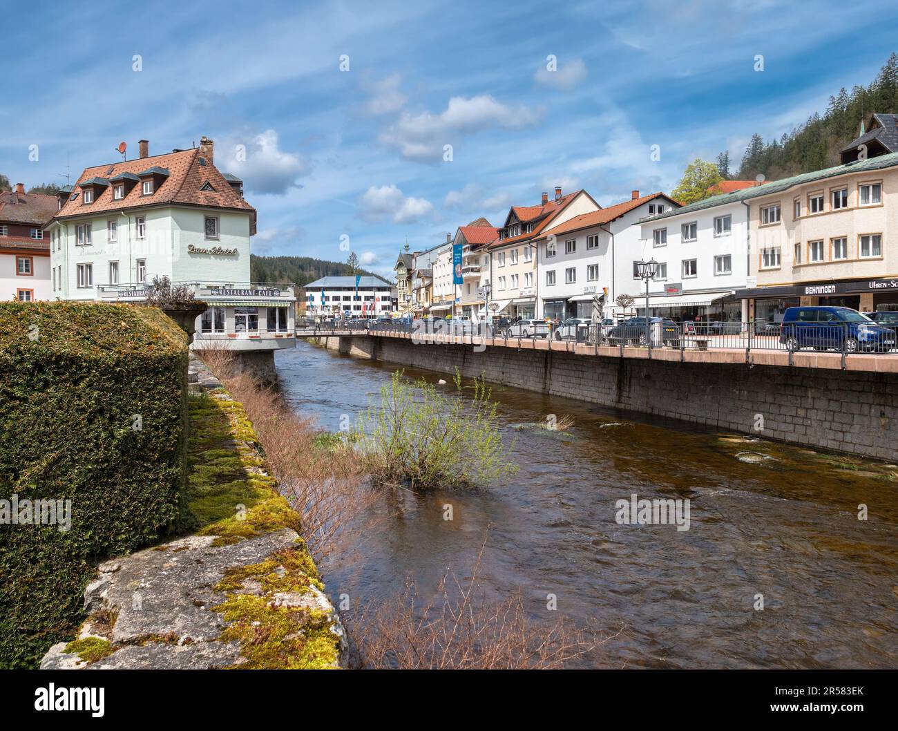St.Blasien, Germany - April 29, 2023: Urban life and architecture in ...
