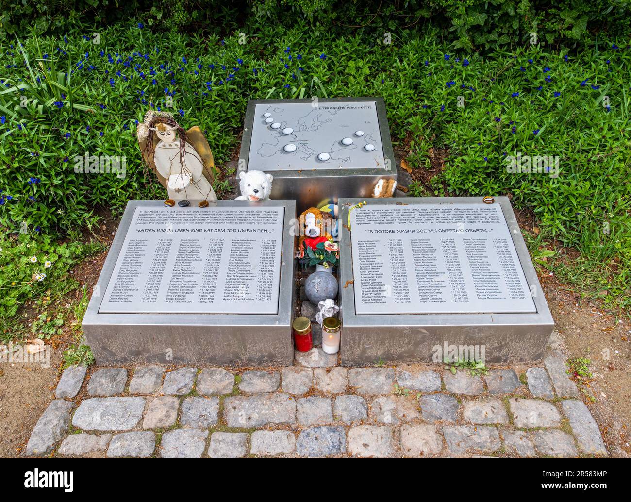 Uberlingen, Germany - May 1, 2023: Memorial at the site of the plane ...