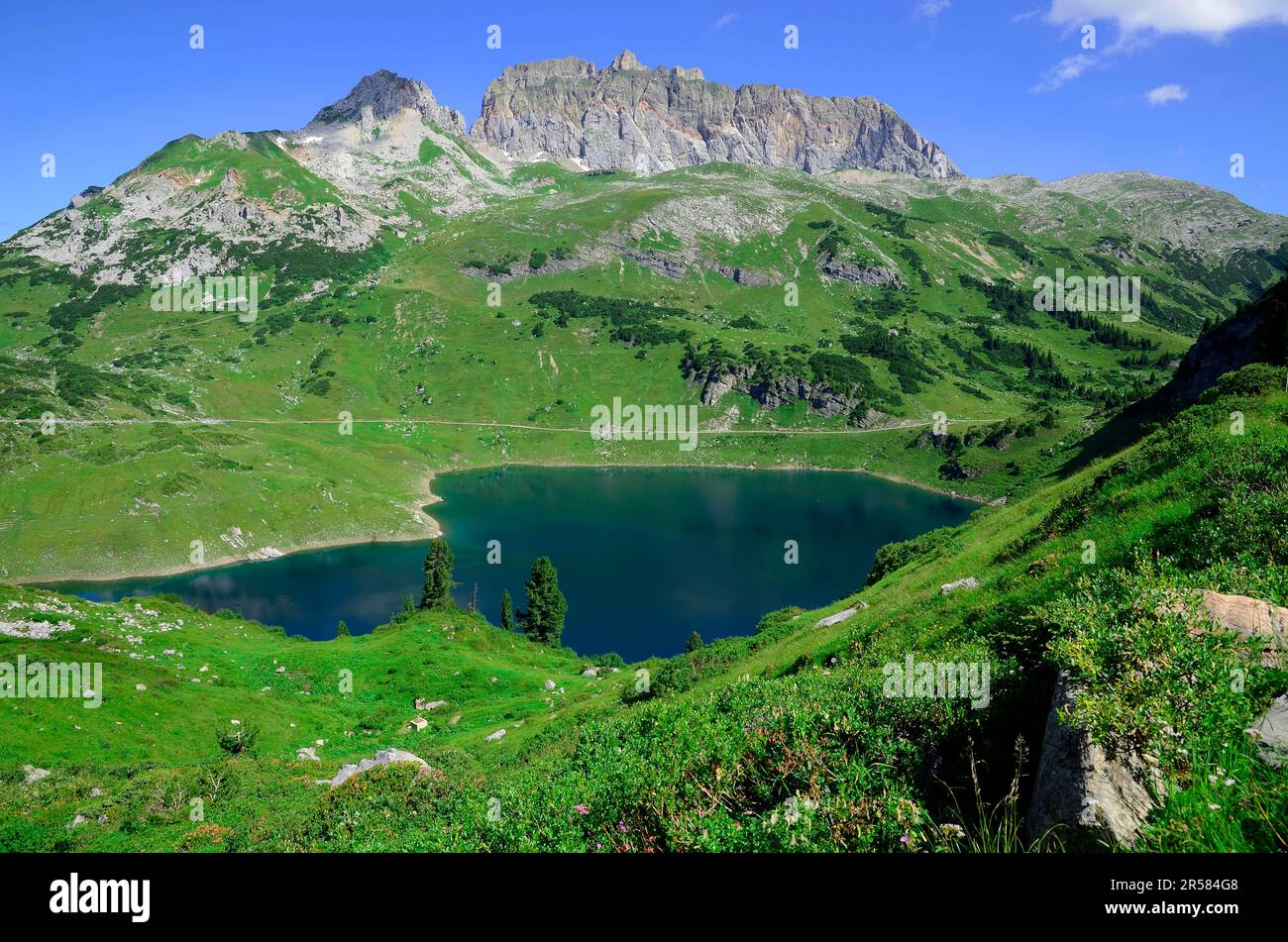 Red Wall at Formarinsee in the Lechquellen Mountains Stock Photo - Alamy