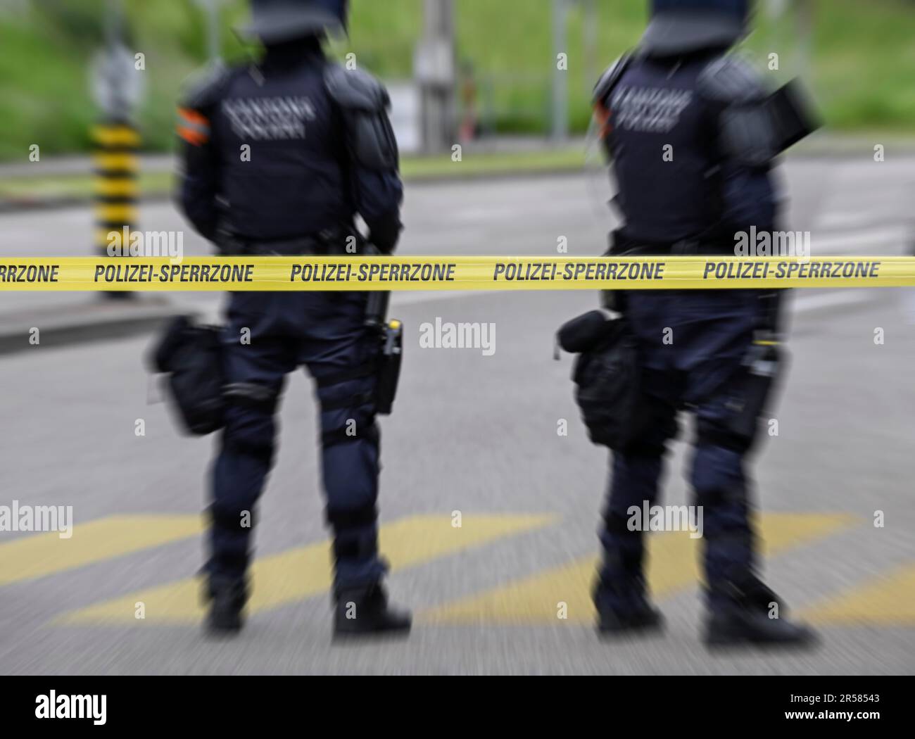 Wipeout picture police exclusion zone Stock Photo - Alamy