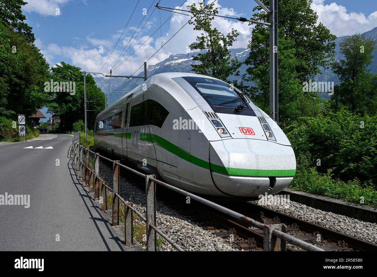 Passenger train ICE, Deutsche Bahn, Interlaken, Switzerland Stock Photo ...