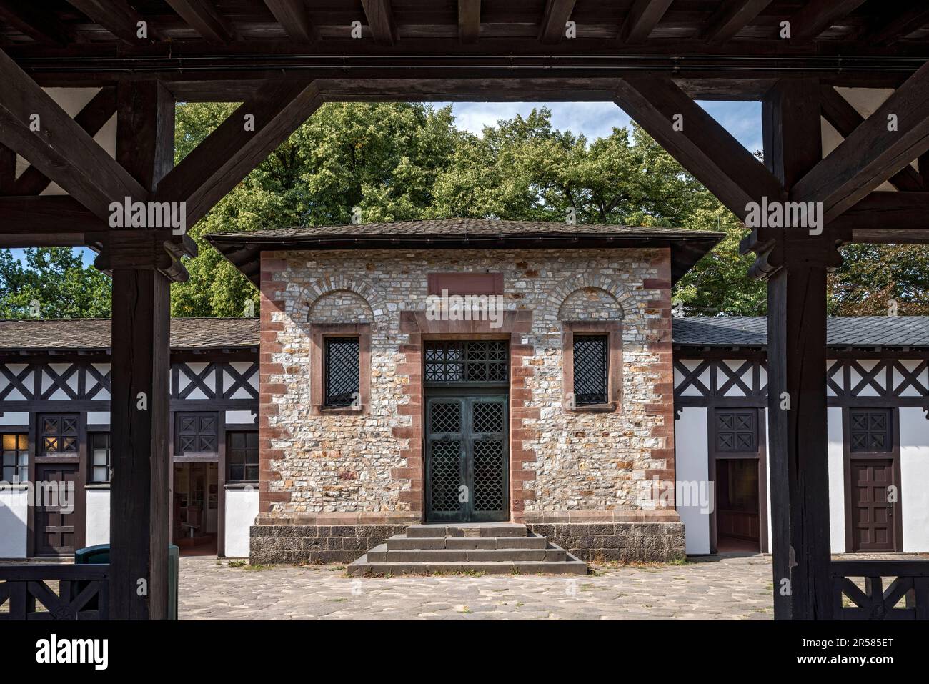 Aedes flag shrine of the Principia Commandery, Saalburg Roman Fort ...