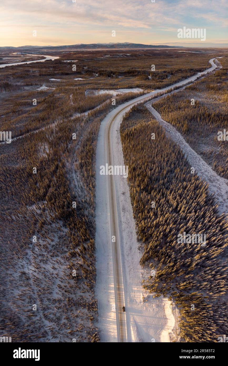 Aerial isolated village highway hi-res stock photography and images - Alamy