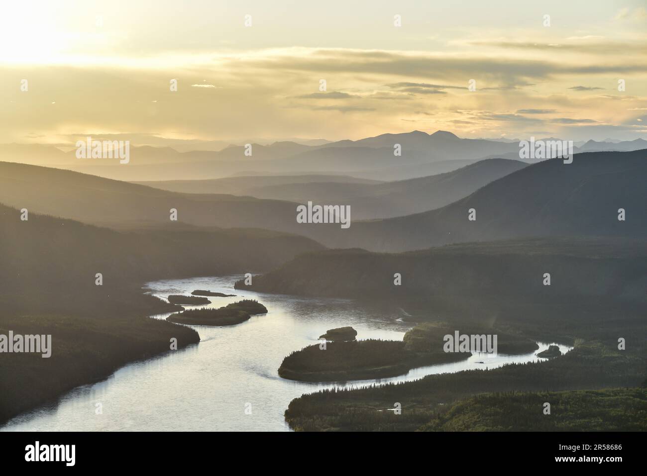 Expansive wilderness views along the Yukon River in Dawson City, Yukon ...
