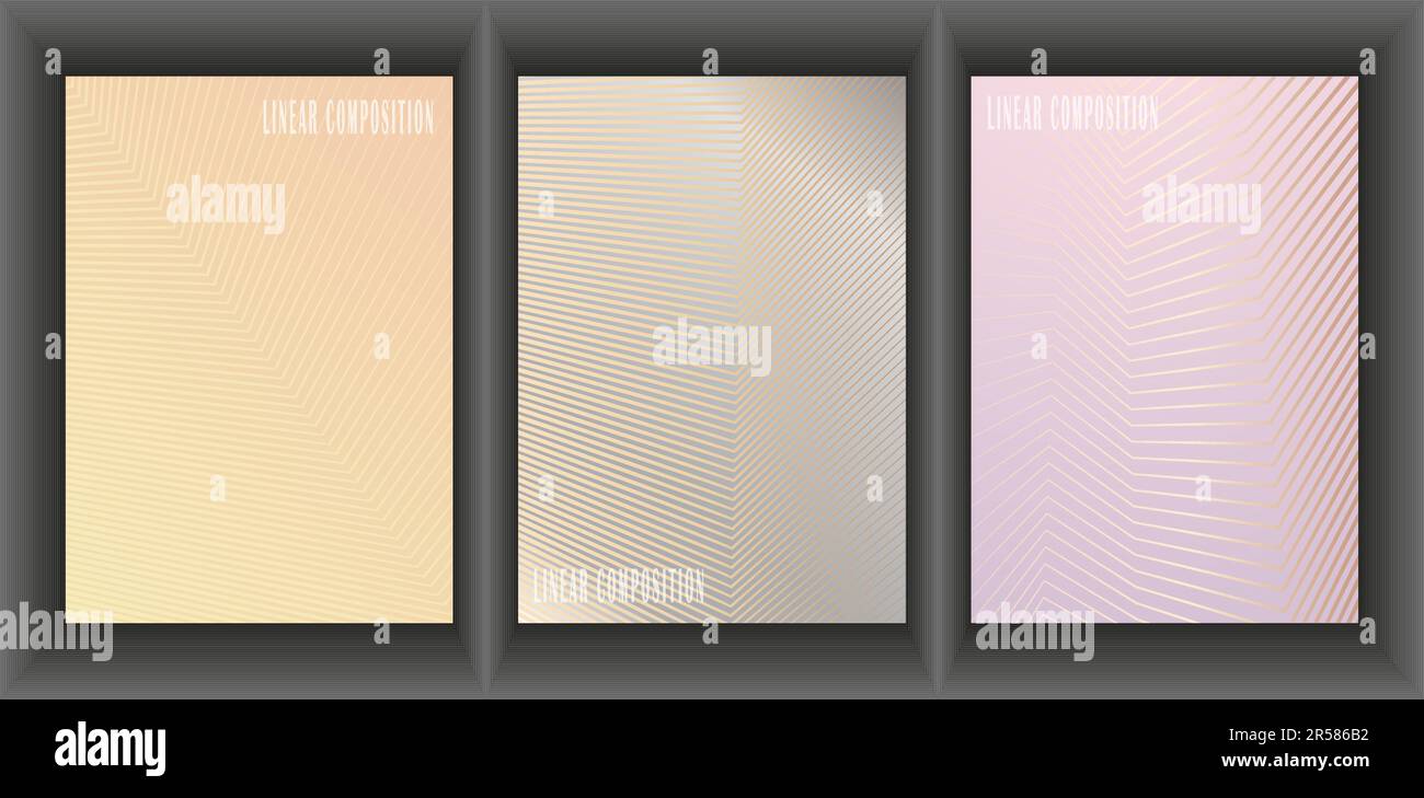 Colorful linear composition. A set of layouts for the design of banners ...