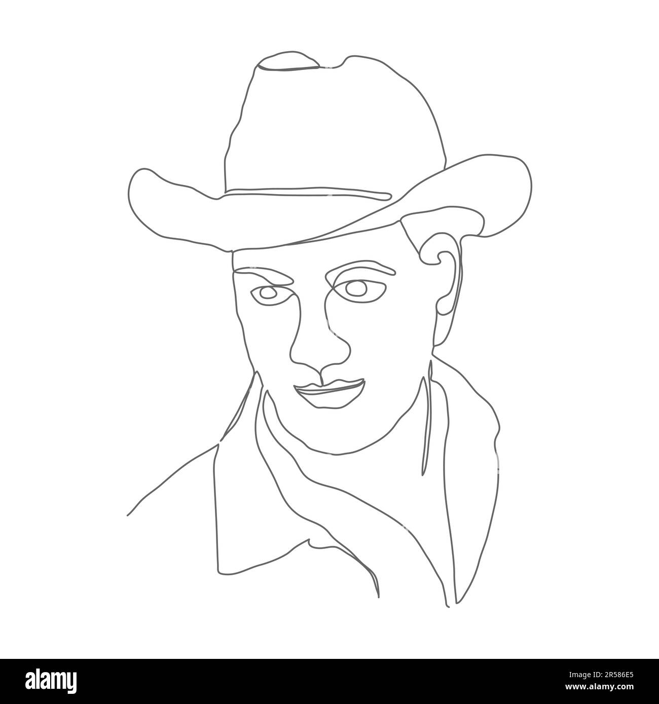 Abstract portrait of a man in a hat. Illustration for posters, prints ...