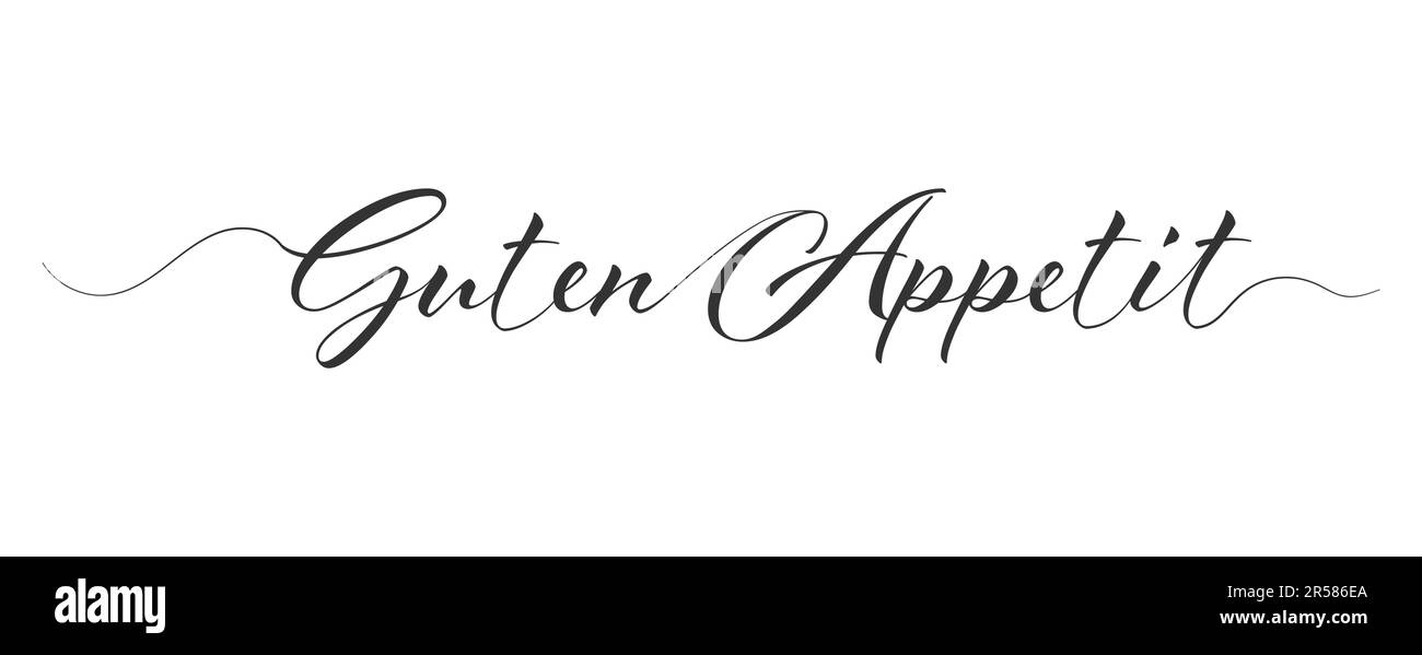 Enjoy your meal. Calligraphic inscription in one line. Flat style ...