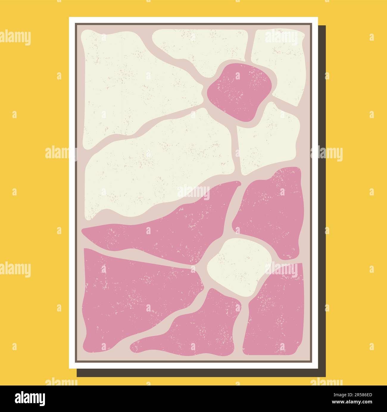 Abstract painting in retro style. Illustration for prints, interiors ...