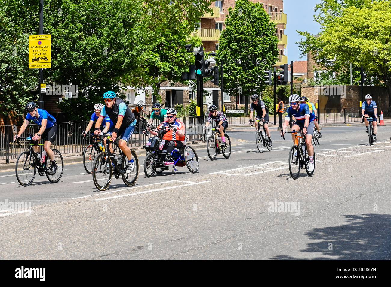 The annual cycling event, Ford RideLondon, London to Essex Stock Photo ...