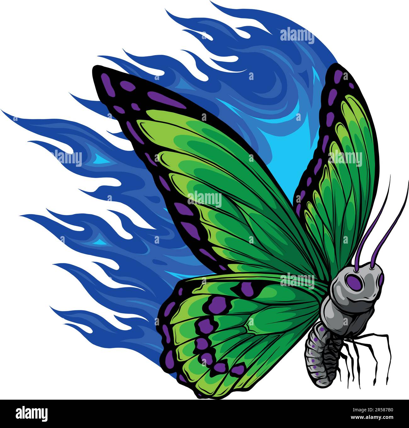 Flaming butterfly wings Stock Vector Images - Alamy