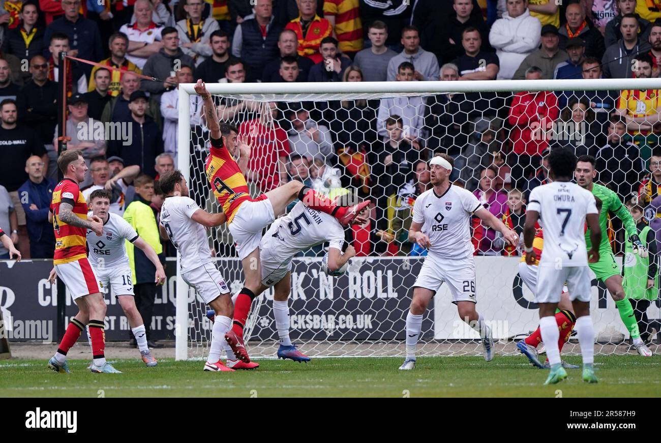 Partick Thistle's Brian Graham shoots under pressure during the cinch ...