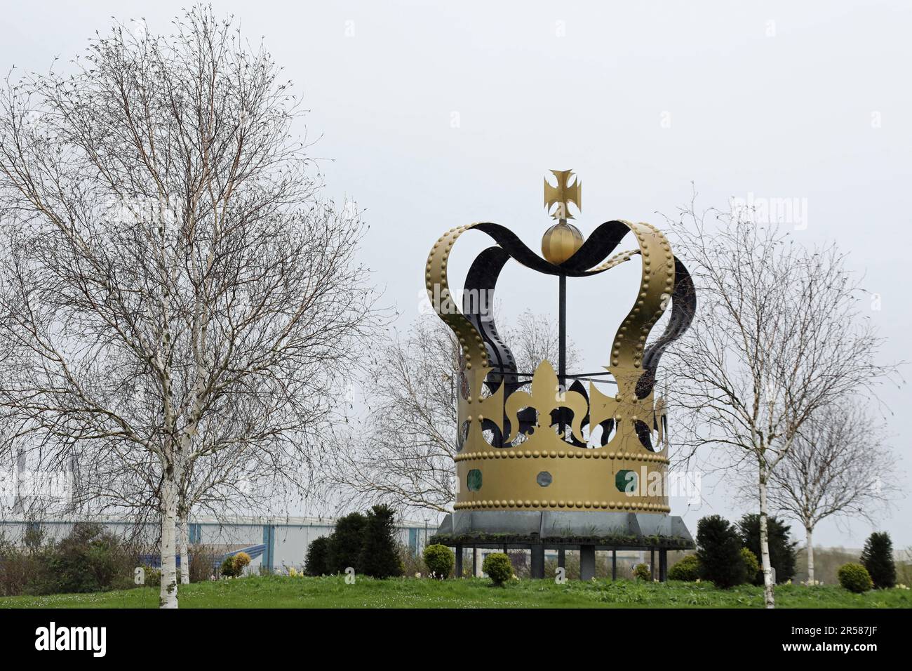 Sculpture of a giant crown in Larne erected to mark the Diamond Jubilee ...