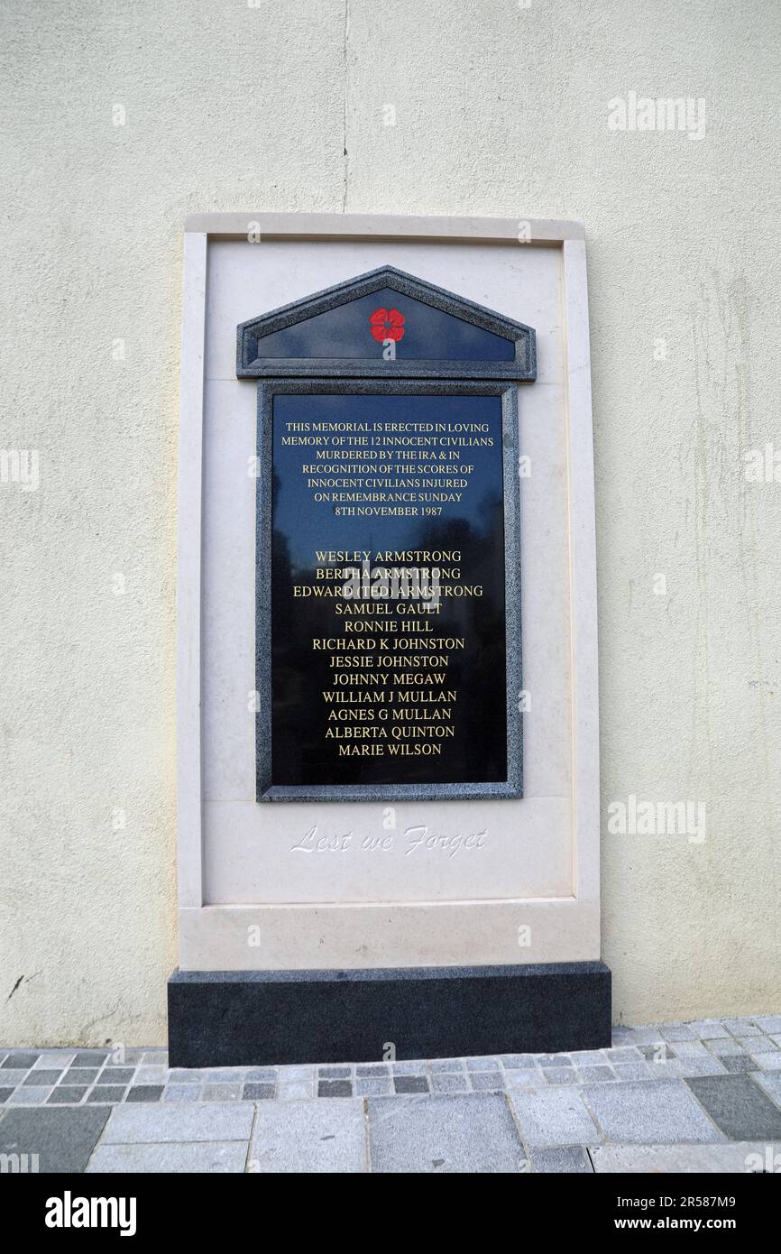 Remembrance Sunday memorial at Enniskillen in Northern Ireland Stock ...