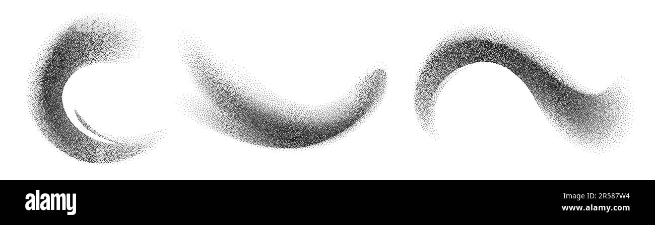 Dotwork abstract shapes, black grain texture, abstract stipple sand ...