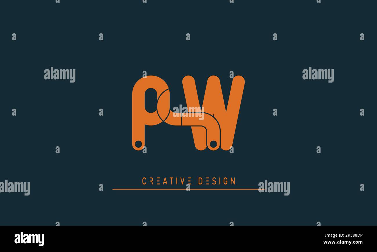 Pw letters Stock Vector Images - Alamy