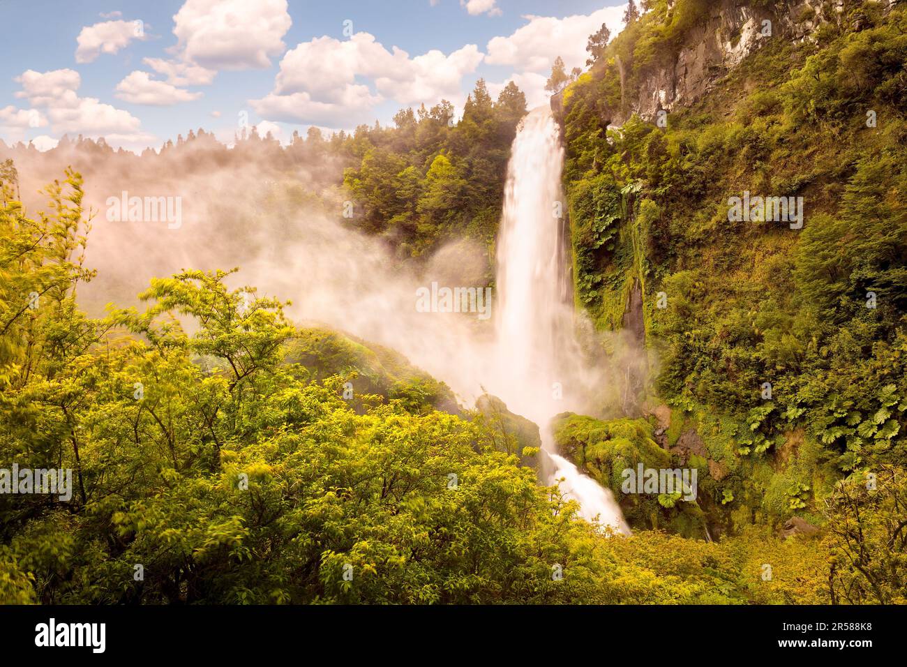 Salto El Leon Waterfall, Pucon, Chile, South America Stock Photo - Alamy
