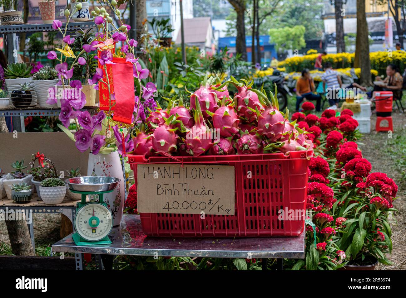 Saigon flower vendor Stock Photo - Alamy