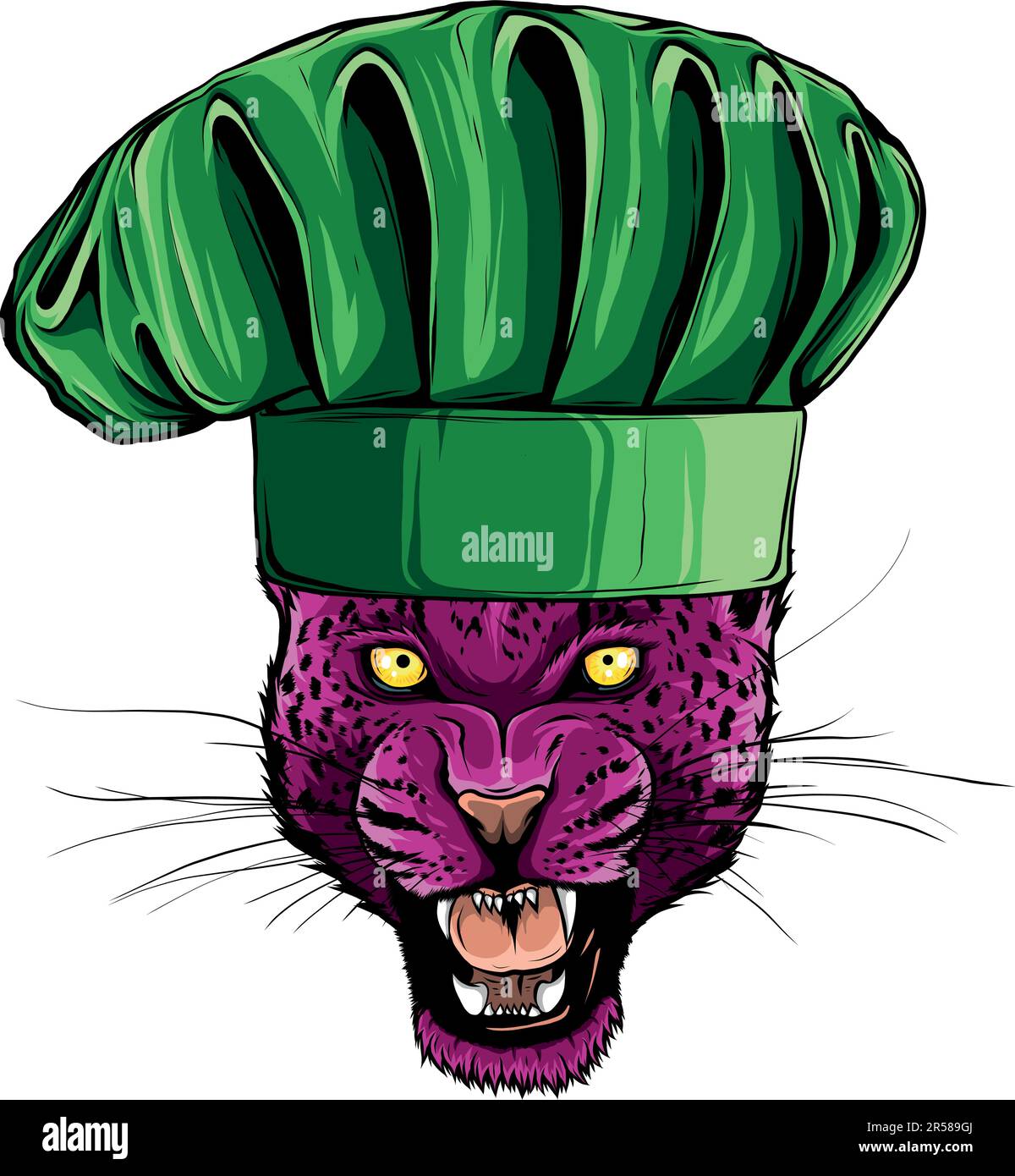 Vector Illustration Of Leopard With Chef Hat Stock Vector Image And Art Alamy