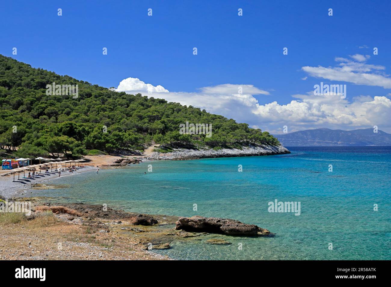 Beautiful Dragonera beach, Agistri Island, Saronic Gulf, Greece. Taken ...