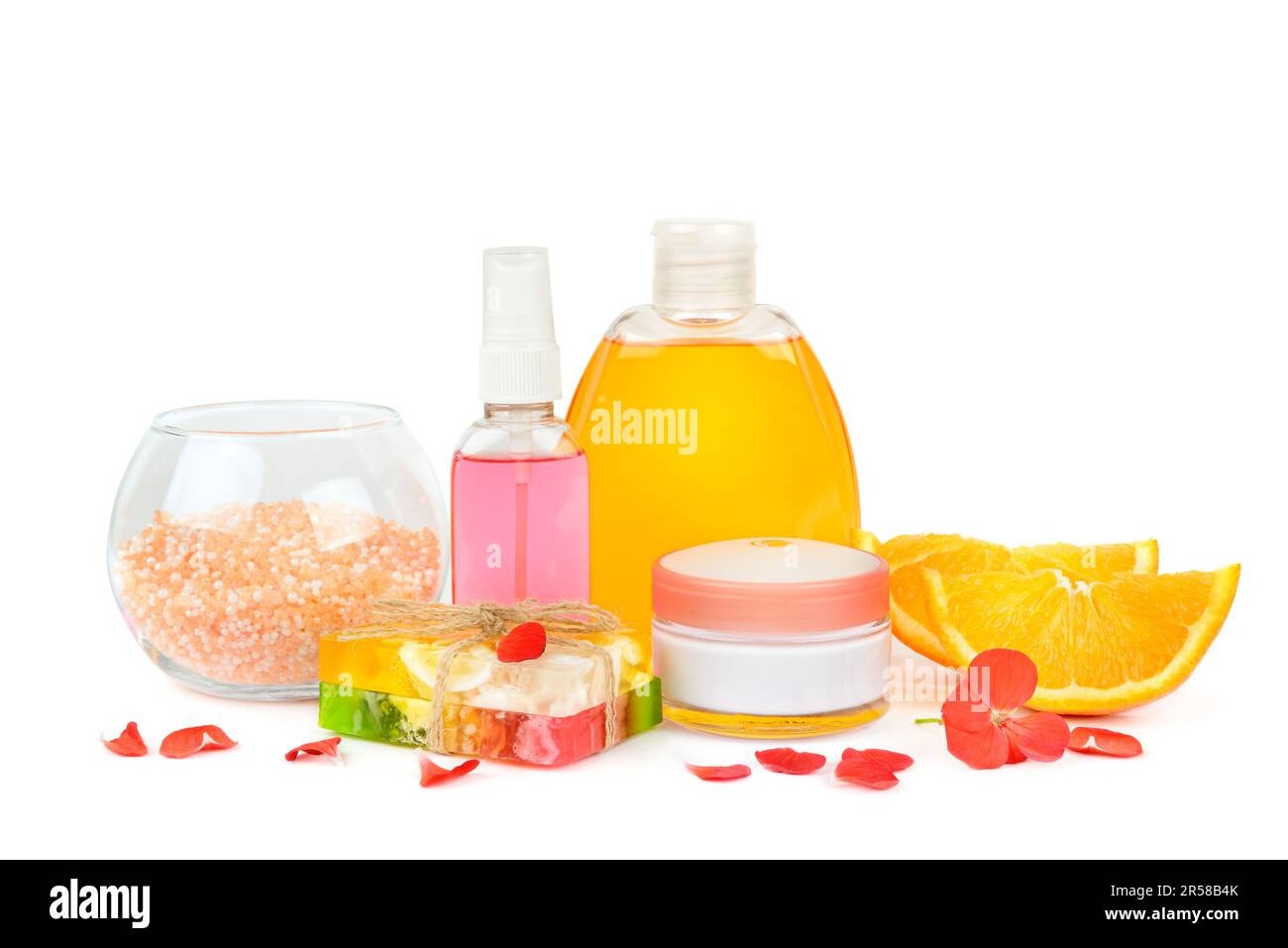 Skin care for the face. Cosmetic cream , micellar water, salt for bath ...