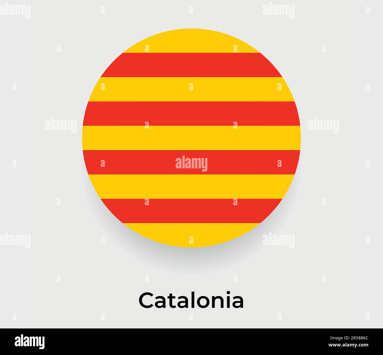 Catalonia flag bubble circle round shape icon vector illustration Stock ...