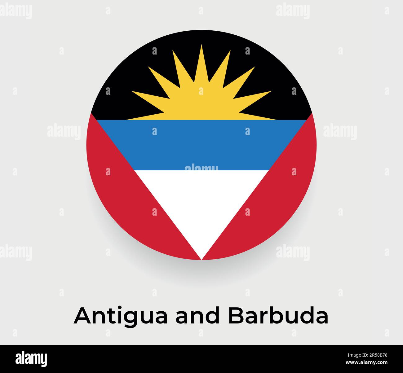 Antigua and Barbuda flag bubble circle round shape icon vector ...