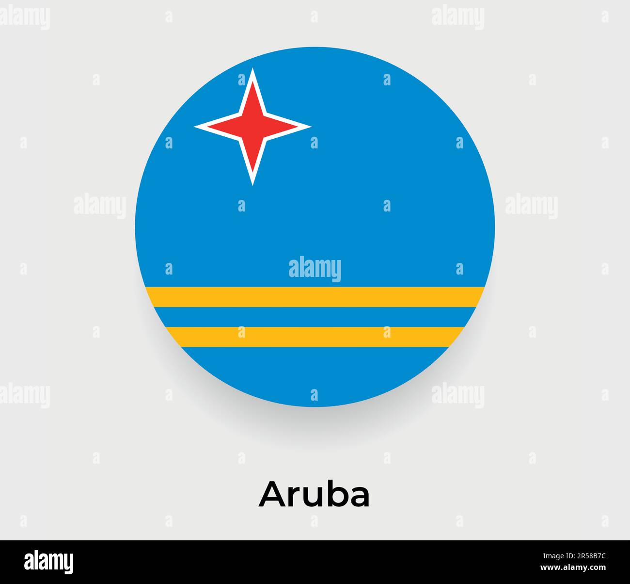 Aruba Flag Bubble Circle Round Shape Icon Vector Illustration Stock