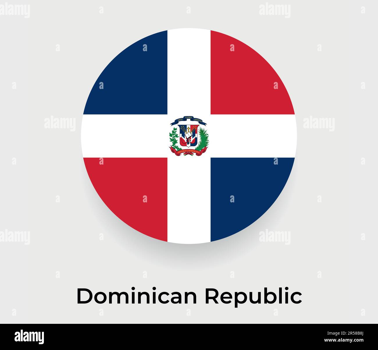 Dominican Republic flag bubble circle round shape icon vector ...
