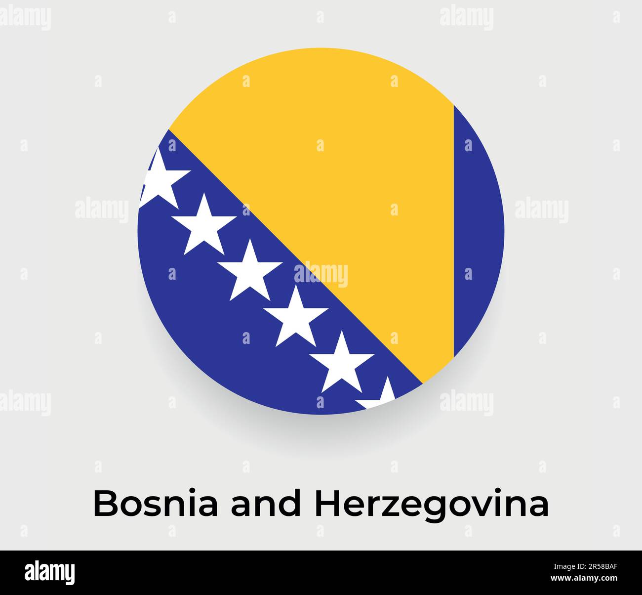 Bosnia and Herzegovina flag bubble circle round shape icon vector ...