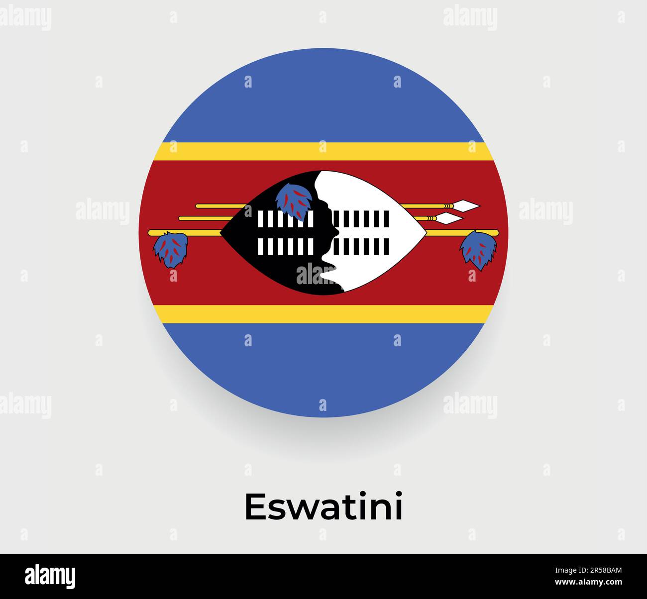 Eswatini Flag Bubble Circle Round Shape Icon Vector Illustration Stock